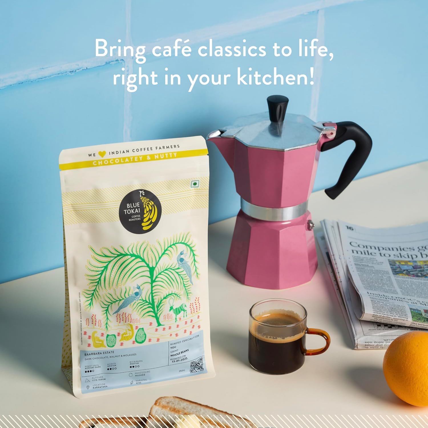 Blue Tokai Coffee Roasters Baarbara Estate - Medium Dark Roast | French ...