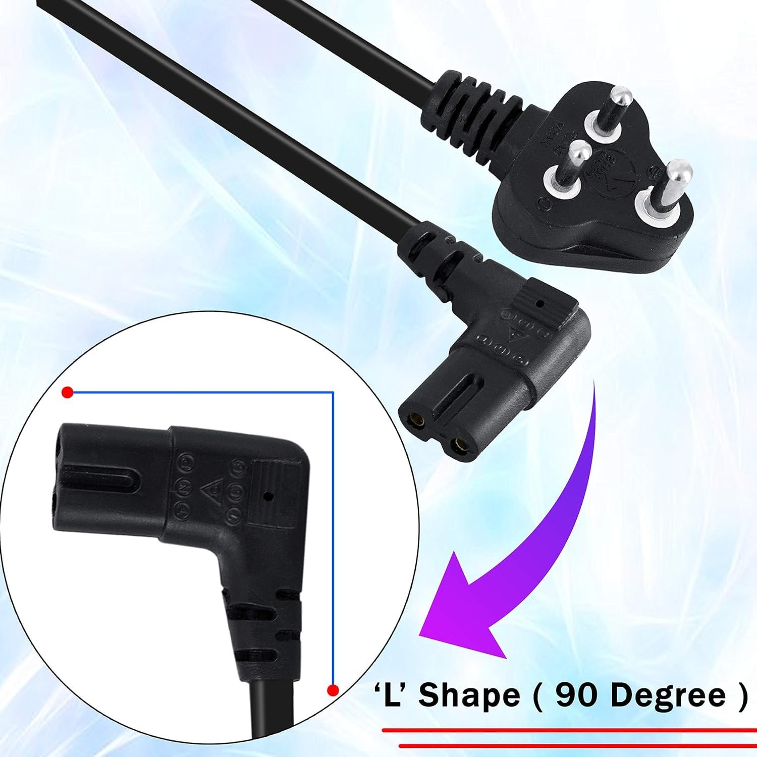 Storite 2 Pack 2 M 2-Pin Universal AC Laptop Power Cable Cord 2 Pin ...